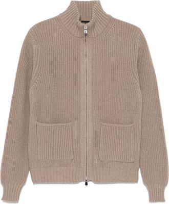 Dell'Oglio Cardigan mit Reißverschluss - Nude