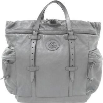 Gucci Sac cabas en cuir Pre-owned - Femme - Pre-owned - Gris - Taille: ONE Size