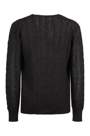 Etro Mens Cashmere Cable-Knit Sweater Black