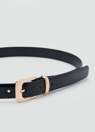 Mango Ceinture boucle carr&eacute;e noir - Femme - XL - MANGO