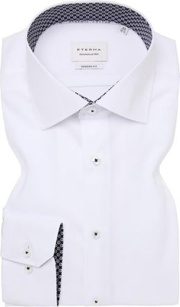 Eterna Herren Hemd Modern Fit | Langarm | Weiß | Popeline | 100% Baumwolle | Kentkragen Gr. 42