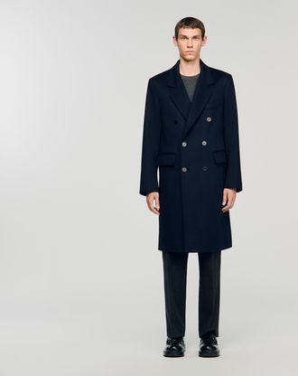 Sandro Manteau croisé en laine et cachemire