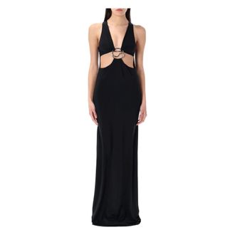 Coperni Femme, Robes, Noir, Taille: 36 FR Robe Longue Découpée Logo C