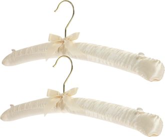 Pretyzoom 2pcs Heavy Duty Schwamm Gepolsterte Kleiderbügel Hochzeit Kleid Kleiderbügel Mit Knöpfen Gold Farbe Nicht-Design