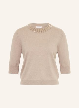 Riani Riani Strickshirt Mit Cashmere Und Schmucksteinen beige
