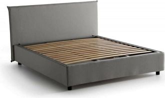 Talamo Italia Talamo Italia - Doppelbett Bonella, Containerbett mit Stoffbespannung, 100% Made in Italy, Frontöffnung, passend für Matratze Cm 160x200, Grau