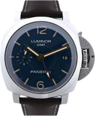 Officine Panerai Panerai Pre-owned - Pre-owned Luminor GMT - Homme - Pre-owned - Bleu - Taille: ONE Size