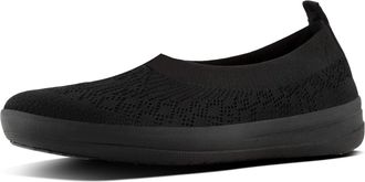 FitFlop FitFlop Damen Uberknit Ballerina With Bow Geschlossene Ballerinas, Schwarz, 36 EU