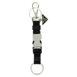 Prada Schl&uuml;sselanh&auml;nger mit Schnalle und Dreieckslogo - - Accessories - Herren - Schwarzk - ONE SIZE