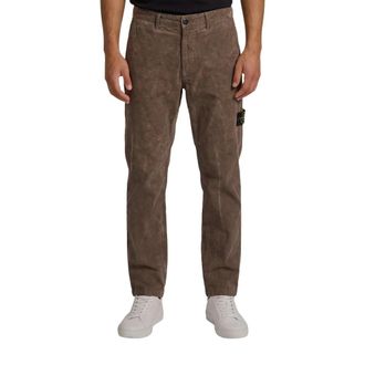 Stone Island Stoffhose aus Cord mit Garnf&auml;rbung - - Trousers - Herren - Braun - W32