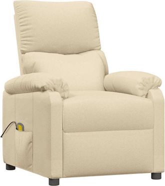vidaXL Fauteuil de massage Crème Tissu