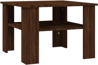 vidaXL Table Basse Table dAppoint Rangement Table Centrale Bout de Canapé Salon Salle de Séjour Intérieur Chêne Marron 60x60x42 cm Bois dIngénierie