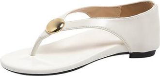 Generic Chaussures compensées dété pour femme - Sandales à talon compensé - Bout à clip - En métal - Pour femme, beige, 39 EU