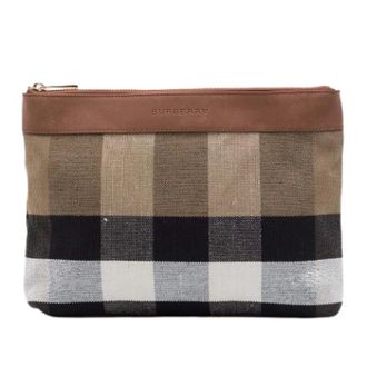 Burberry Pre-owned Sac bourse en toile - Femme - Pre-owned - Brun - Taille: ONE Size