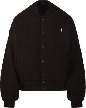 Ralph Lauren Blouson en maille torsad&eacute;e - Femme - Pulls - Brun - Taille: 36 FR