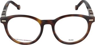 Carolina Herrera Femme, Accessoires, Brun, Taille: 50 MM Monture Optique Ronde