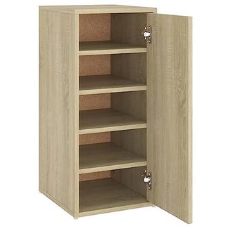 vidaXL Armoire &agrave; Chaussures Etag&egrave;re &agrave; Chaussures Murale Suspendue Organisateur de Chaussures Meuble de Rangement Ch&ecirc;ne Sonoma 32x35x70 cm Agglom&eacute;r&eacute;