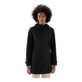 Woolrich Leichter Stretch-Polyester-Parka - - Coats - Damen - Schwarzk - L