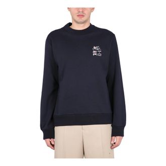 Etro Felpa C-Neck - - Sweatshirts & Hoodies - Herren - Blau - S