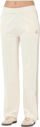 Calvin Klein Femme, Pantalons, Beige, Taille: 38 FR Pantalon de surv&ecirc;tement en maille stretch