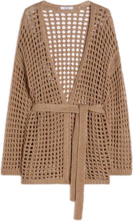 Max Mara Femme, Pulls, Brun, Taille: 36 FR Pure Cotton Webbing Cardigan