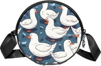 Generic Sac &agrave; bandouli&egrave;re Circle pour femme, petit sac &agrave; bandouli&egrave;re blanc avec fermeture &eacute;clair, bretelles r&eacute;glables, sac &agrave; main rond d&eacute;contract&eacute; pour femmes