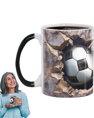 Generic Fußball -Tee Tasse - Fußball -Bruch -Design -Becher, Break Effect Hot Getry Ceramic Cup | Hitzeempfindliche Kaffeetasse, Offiziell Zugelassener FC FC 