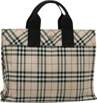 Burberry unisex, Pre-owned, Beige, Taille: ONE Size Pre-owned Nova Check Blue Label Nylon Tote Bag