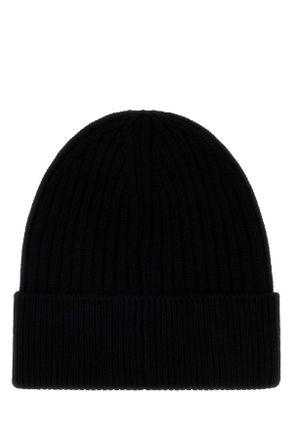 Moncler HAT Ribbed Virgin Wool Beanie - Black