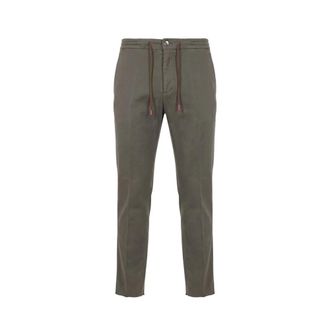 Kiton Pantalon Chino &agrave; Cordon de Serrage - Homme - Pantalons - Vert - Taille: W33
