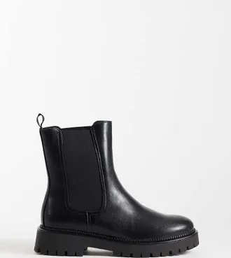 Glamorous Glamorous bottines chunky &agrave; coupe large noires