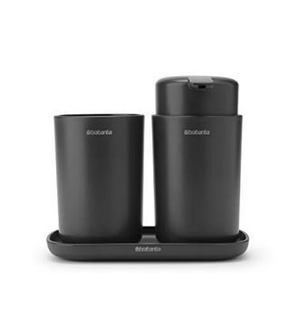 Brabantia Accessoires de Salle de Bains, Kit de 3, Collection Renew - Dark Grey