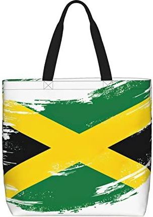 Generic Sac Fourre-Tout Drapeau De La Jama&iuml;que Sac &Agrave; Bandouli&egrave;re En Toile Personnaliser Lavables Sacs En Toile Pour Femmes, Pour Femmes, Tous Les Jours, Shopp