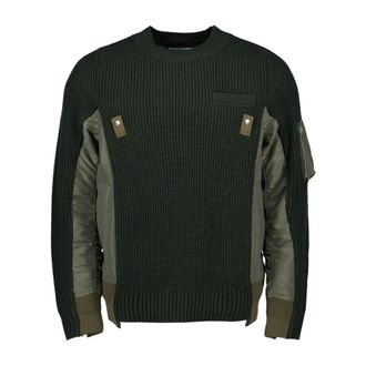 sacai Homme, Pulls, Vert, Taille: S Pull Bicolore Vert