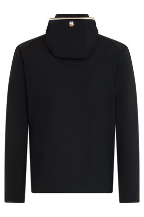 HUGO BOSS Mens Zip-Up Hoodie Black Polyamide Top