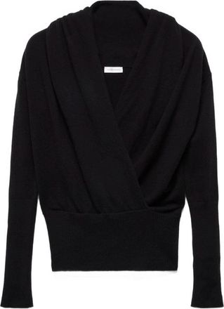 7 For All Mankind Wrap-style Ribbed-trim Sweater