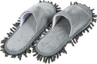 Holibanna Pantoufles-serpill&egrave;res Unisexes en Chenille Gris, Antid&eacute;rapantes, Taille Large 43-44, Chaussures Dint&eacute;rieur pour Nettoyage et D&eacute;poussi&eacute;rage des Sols