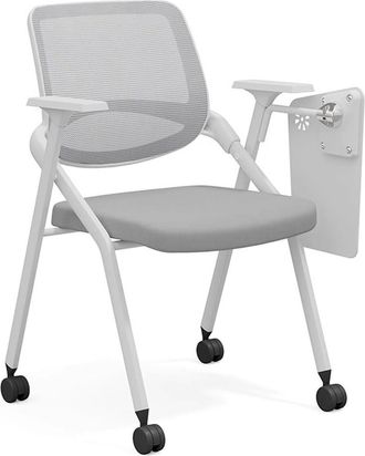 Generic Moderner B&uuml;rostuhl mit Tisch und Rollen, klappbarer Sessel f&uuml;r Homeoffice, Schule, Konferenzraum, ergonomischer Schreibtischstuhl f&uuml;r Schulung und Woh