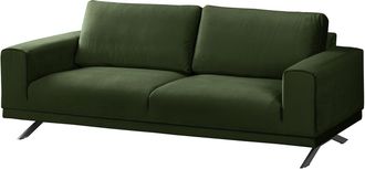 Jack & Alice home24 Sofa Lorcy 2,5-Sitzer Grün/Antikgrün Webstoff 216 x 81 x 89cm Glamour