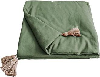 Enjoy Home ED Enjoy Home Bettdecke mit 4 Bommeln, Jute, 90 x 190 cm, Ton, 2007AGCHLJT090190, 90 x 190 cm