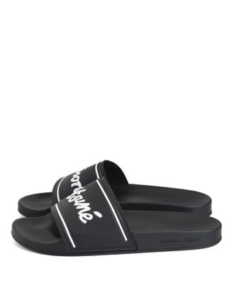 Maison Kitsun&eacute; Handwriting Logo Slides - Black