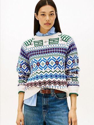 Tommy Hilfiger Pull d&eacute;contract&eacute; Fair Isle avec cachemire