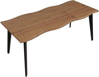 Mendler Table de Salle &agrave; Manger HWC-O60 120-180 cm Aspect Noyer