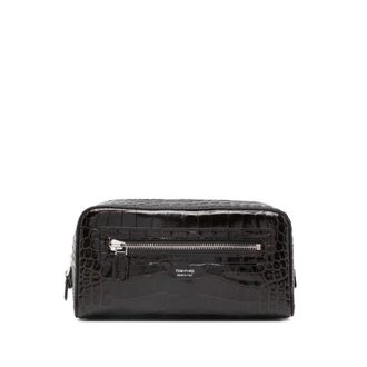 Tom Ford Beauty Case mit Krokodilpr&auml;gung - - Bags - Herren - Braun - ONE SIZE