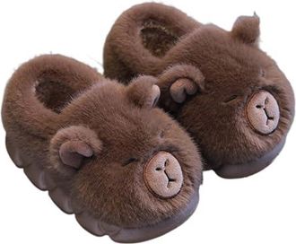 Generic Capybara Pantoufles mignonnes en peluche, douces, chaudes et confortables, pour int&eacute;rieur et ext&eacute;rieur, pour tous les &acirc;ges, marron fonc&eacute;, 38.5/39 EU