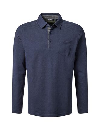 Pioneer Authentic Jeans Herren Polo-Shirt Langarm Poloshirt yd Stripe | M&auml;nner Polo-Hemd | Regular | Night Sky gestr. 0000 | S