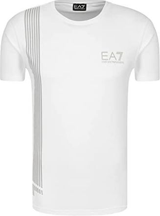 Emporio Armani T-Shirt Homme EA7 3ZPT70 PJ02Z, Tee-Shirt Col Rond, Manche Courte (Blanc, XL)