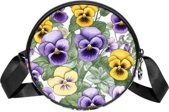 Generic Sac &agrave; bandouli&egrave;re rond pour femme, petit sac &agrave; bandouli&egrave;re avec fermeture &eacute;clair et bretelles r&eacute;glables style d&eacute;contract&eacute; pour femmes et filles