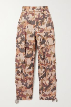 Isabel Marant Pantalon Treillis En Toile De Coton À Imprimé Camouflage - Marron