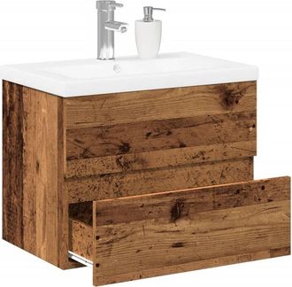 vidaXL Waschbeckenschrank mit Einbaubecken Altholz-Optik 61x39,5x49 cm Vidaxl 263992